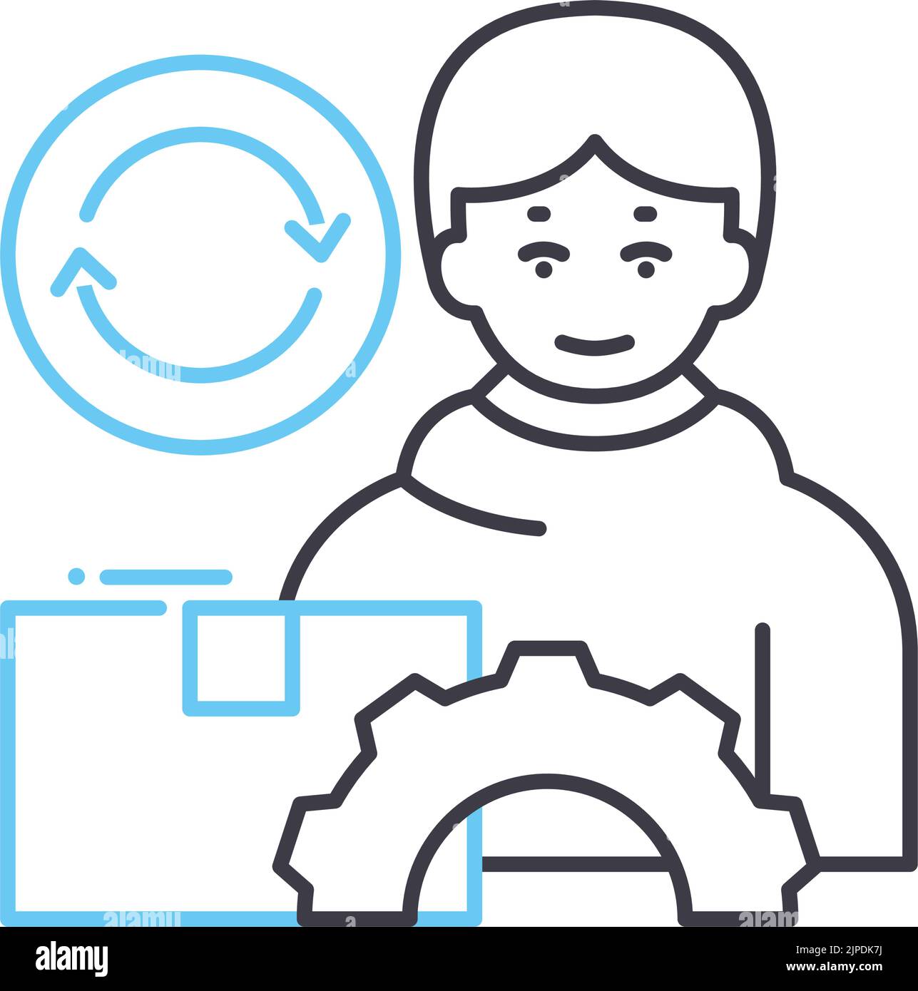 optimization method line icon, outline symbol, vector illustration ...