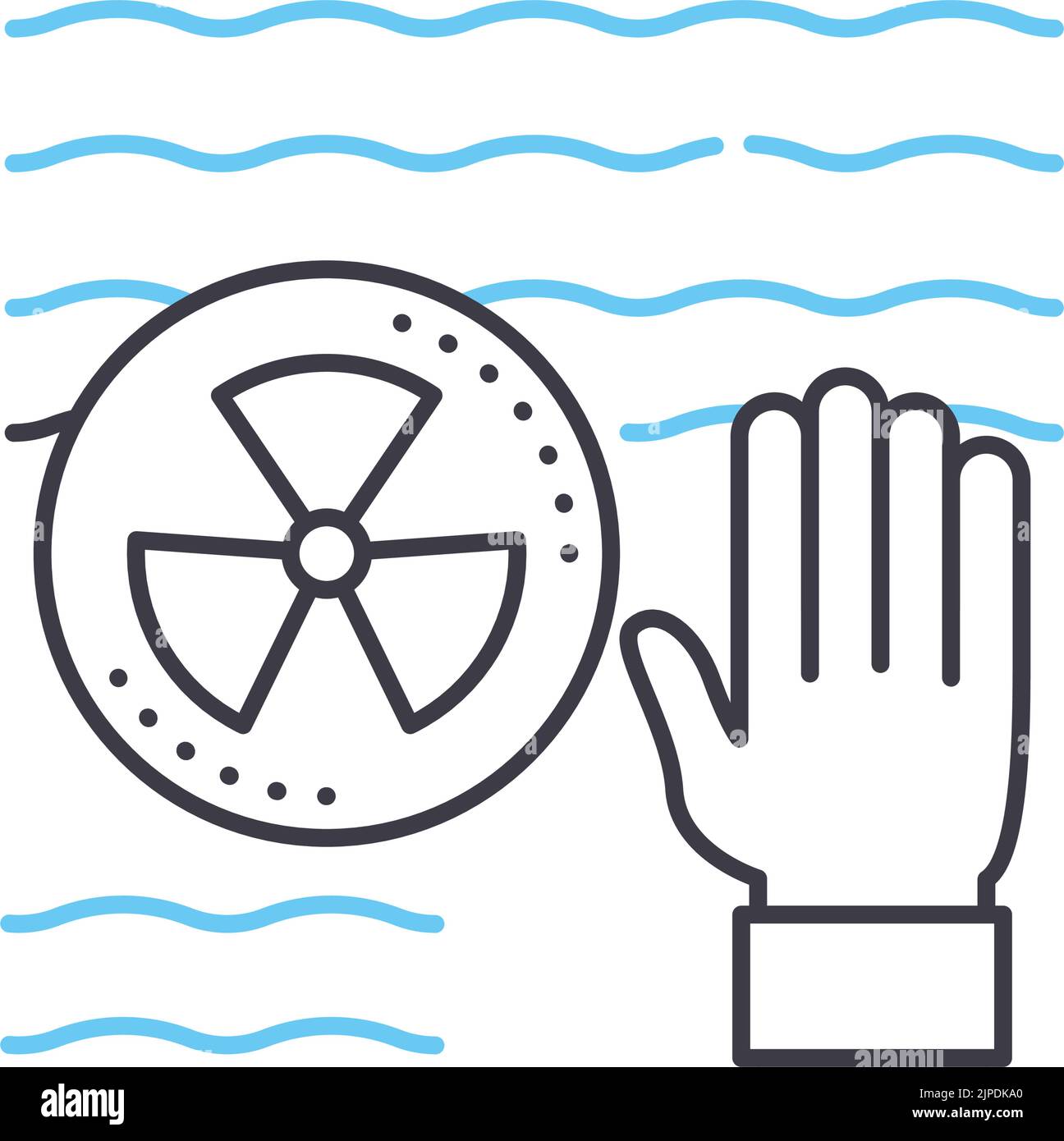radiation effect line icon, outline symbol, vector illustration ...