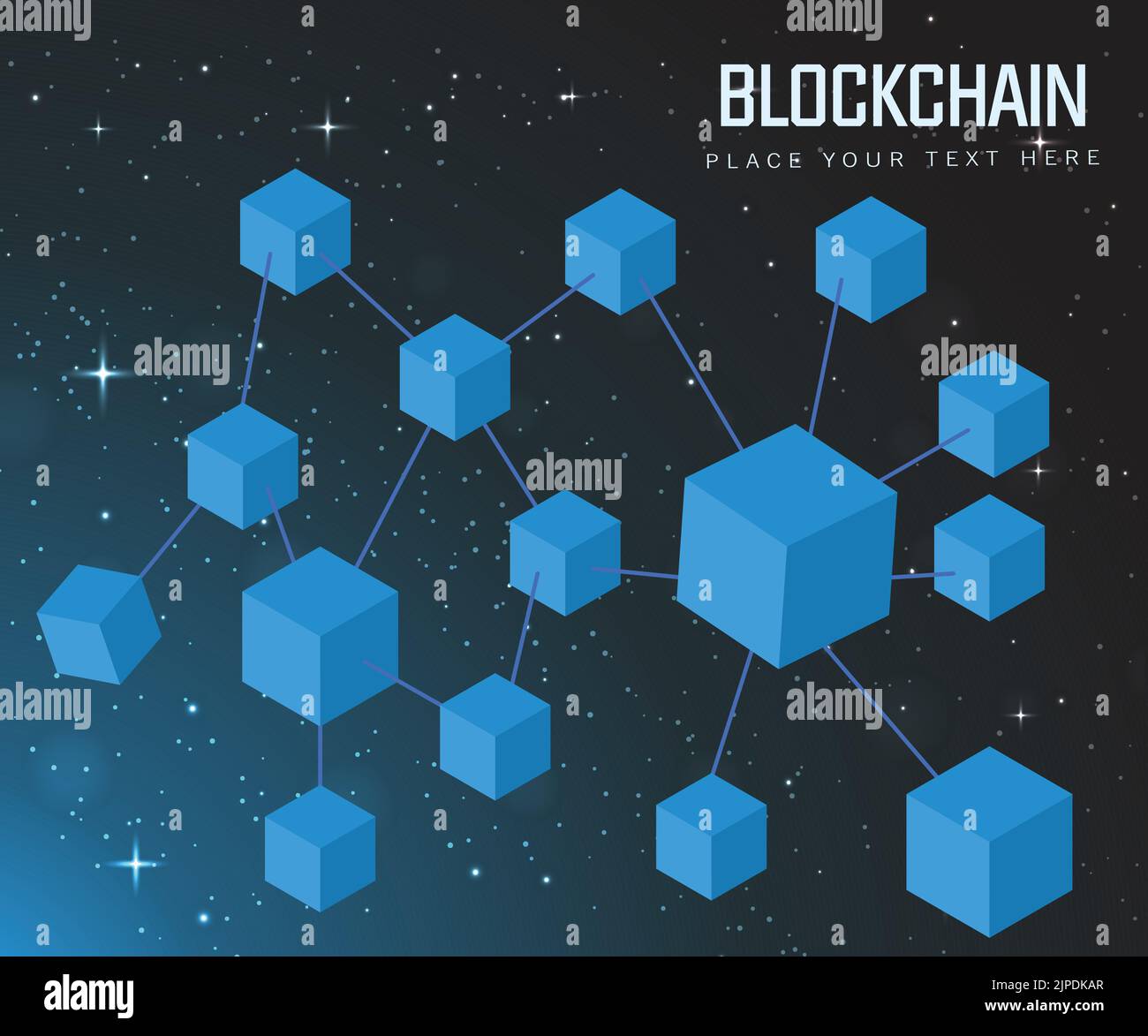 Virtual isometric 3D Blockchain technology, cube system concept design Stock Vector Image & Art ...