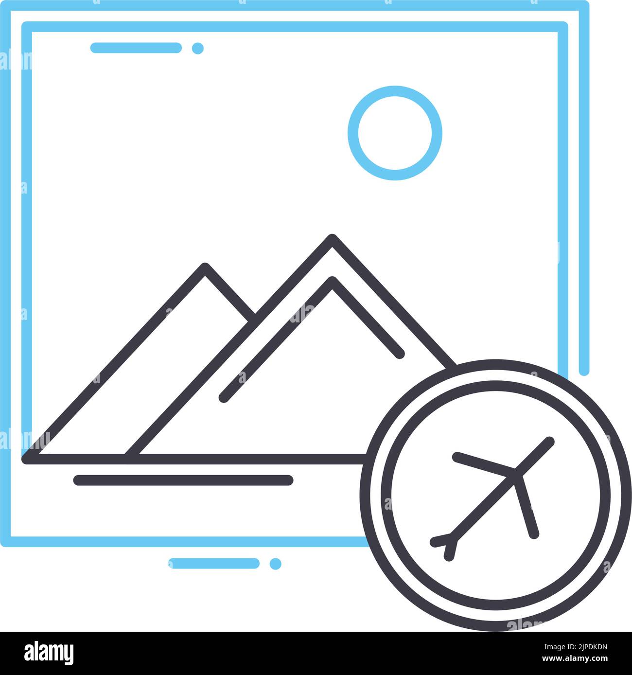 travel photography line icon, outline symbol, vector illustration ...
