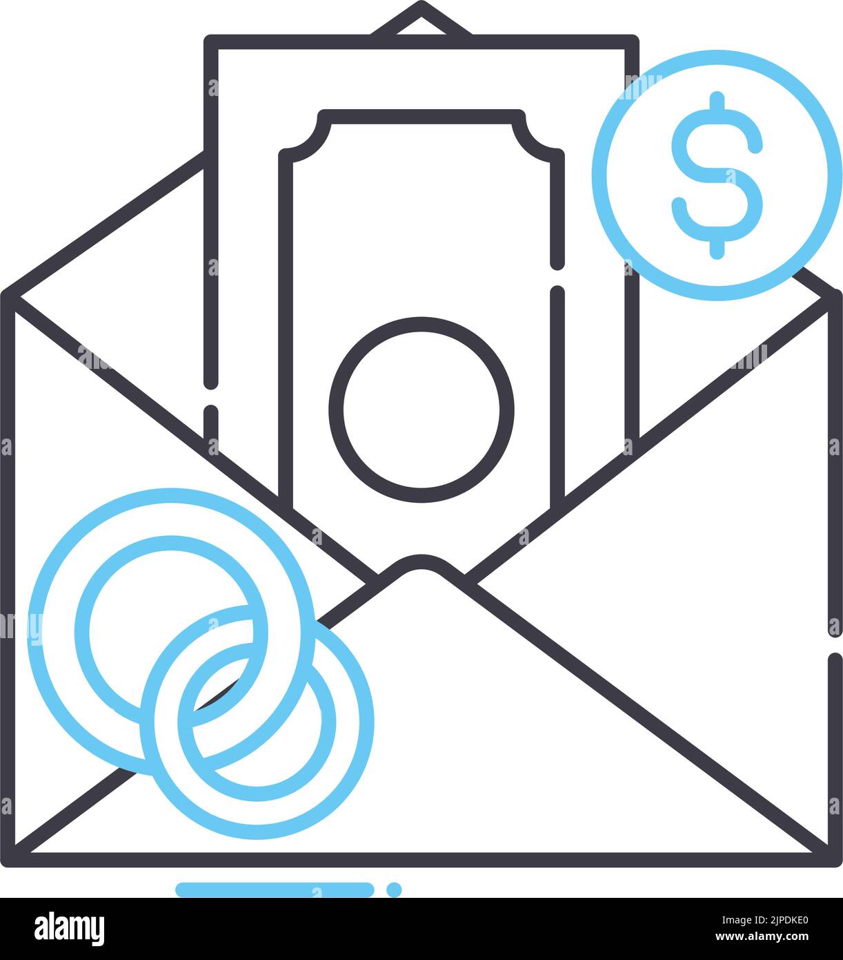 money gift line icon, outline symbol, vector illustration, concept sign ...