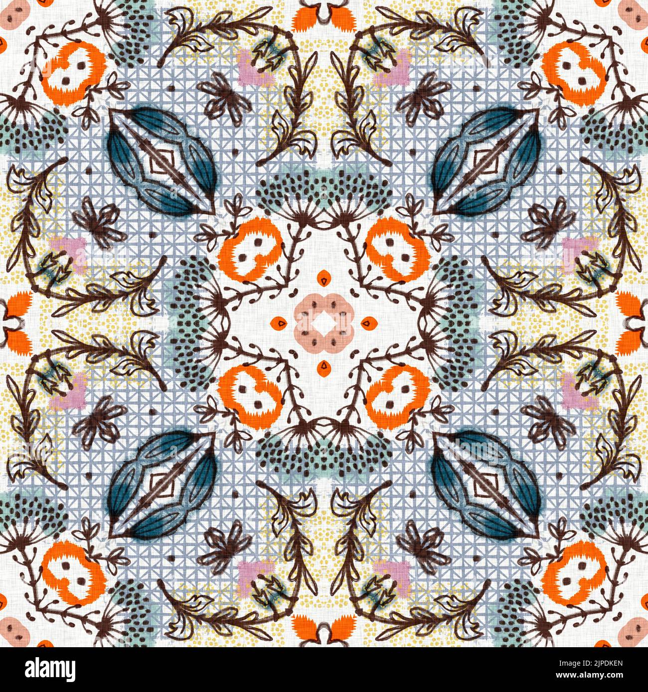 Retro fifties floral french printed fabric pattern for shabby chic home ...