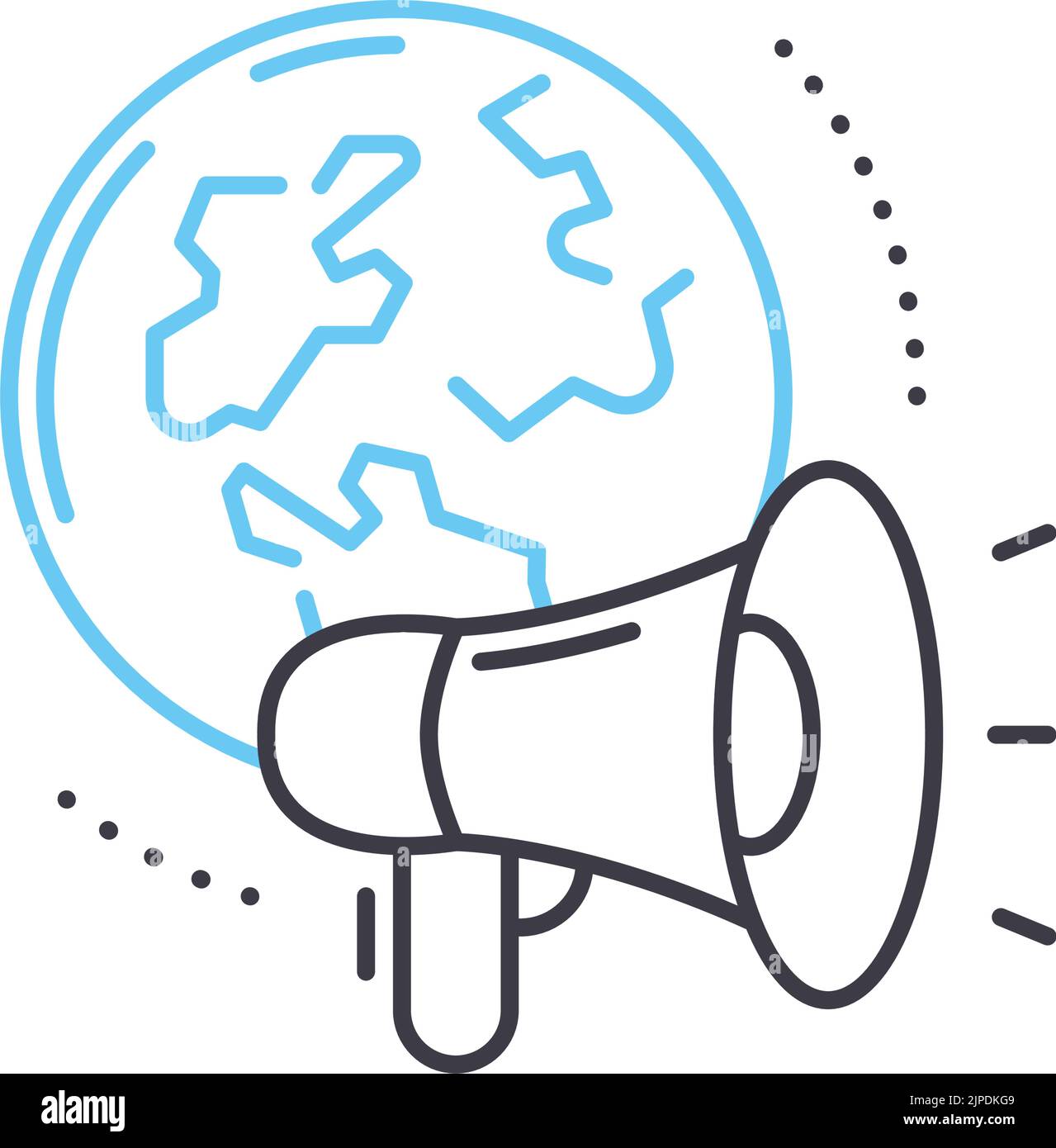 loudspeaker line icon, outline symbol, vector illustration, concept ...