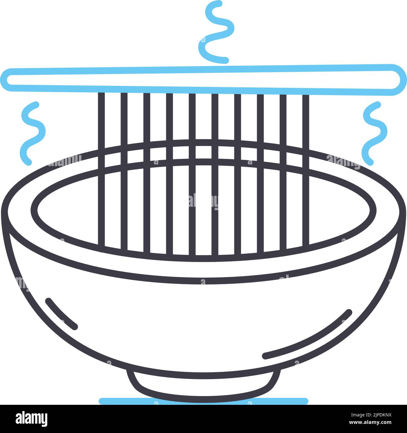 noodles line icon, outline symbol, vector illustration, concept sign ...