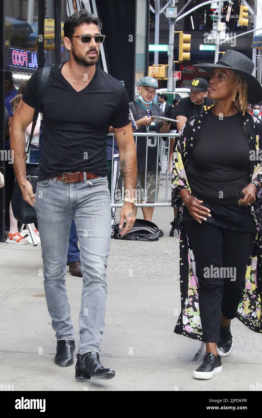New York, NY, USA. 17th Aug, 2022. Michele Morrone seen arriving at ...