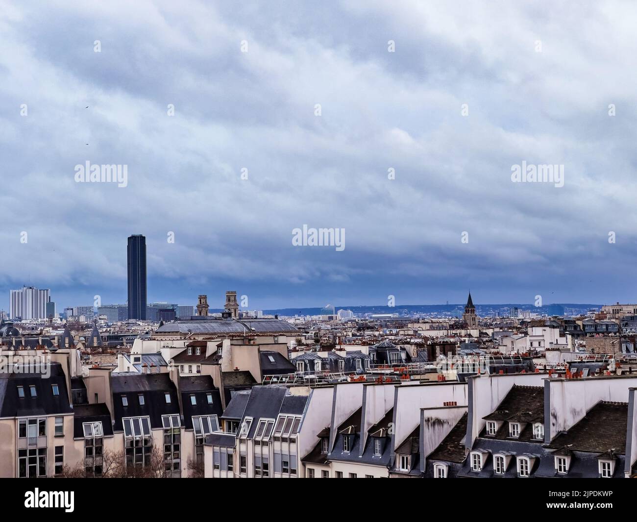 Overview of the Paris roofs and Montparnasse tower Stock Photo - Alamy