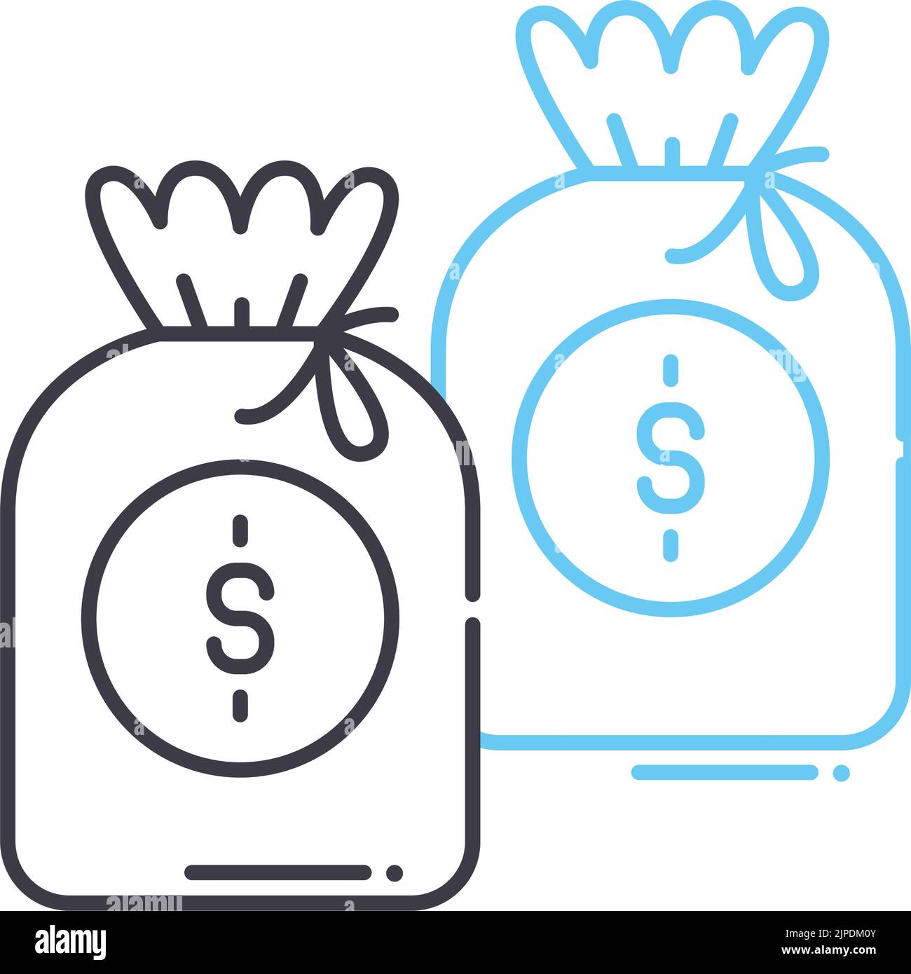 wealth line icon, outline symbol, vector illustration, concept sign ...