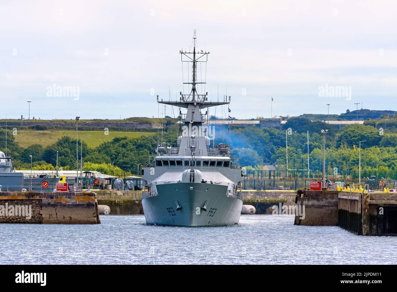 The Ocean Patrol Vessel LE William Butler Yeats (P63) departing ...