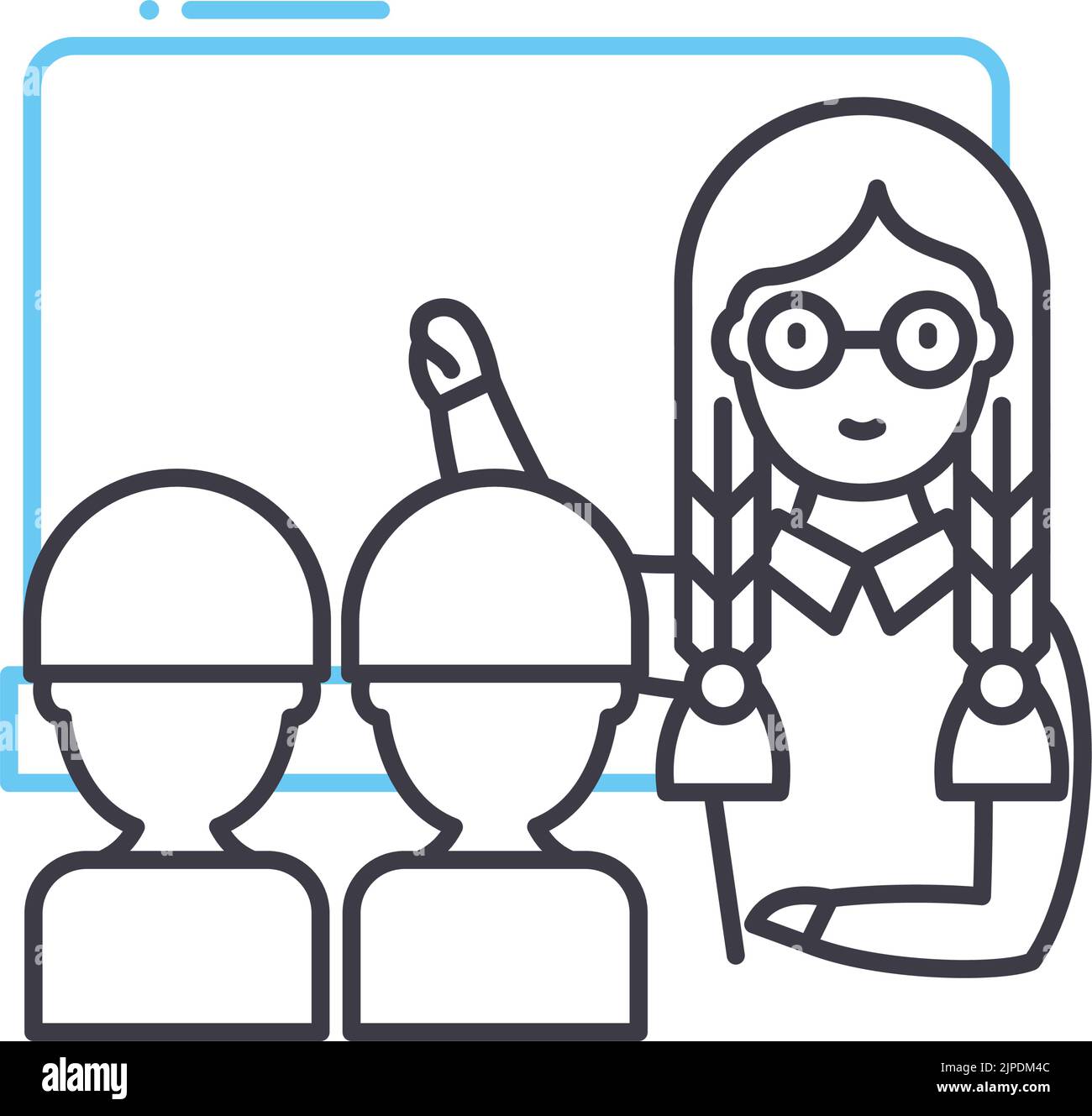 teaching line icon, outline symbol, vector illustration, concept sign ...