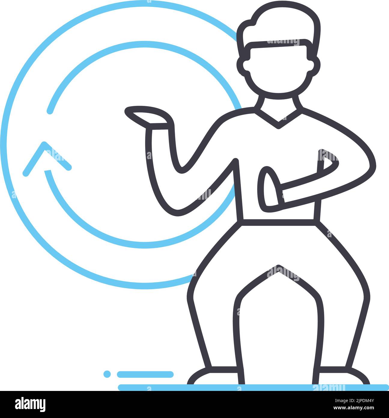 nonstop action line icon, outline symbol, vector illustration, concept ...