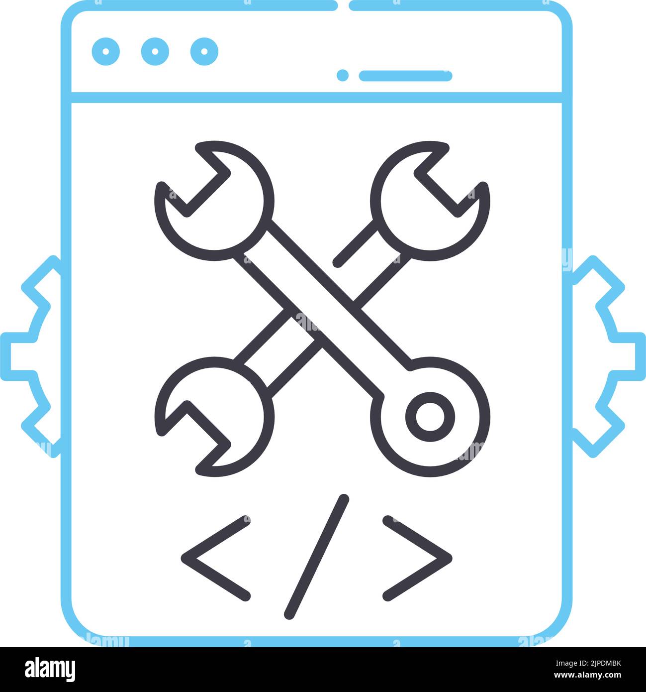 software line icon, outline symbol, vector illustration, concept sign ... software line icon, outline symbol, vector illustration, concept sign ...
