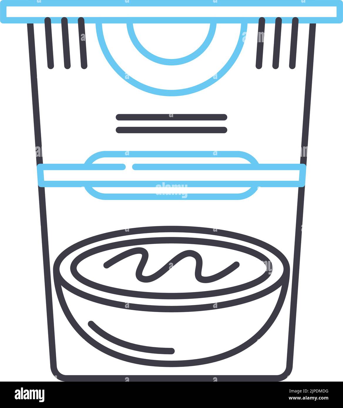 instant noodle line icon, outline symbol, vector illustration, concept ...
