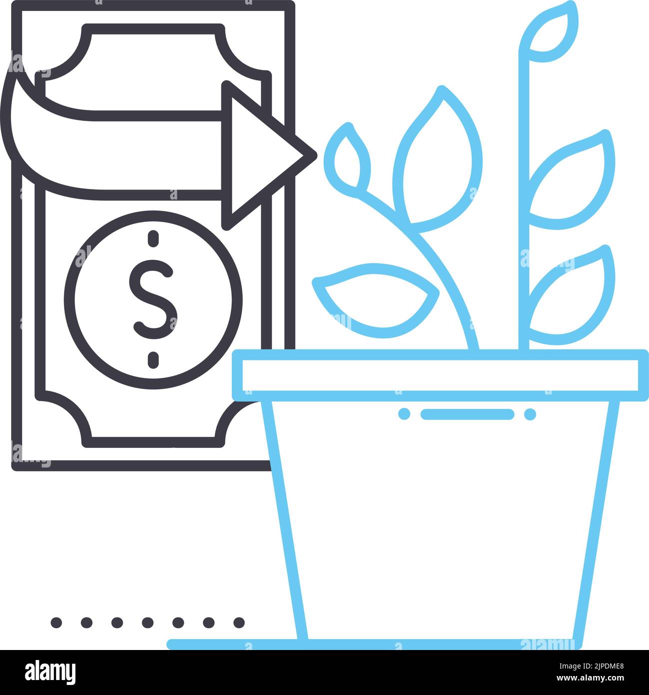 savings line icon, outline symbol, vector illustration, concept sign ...