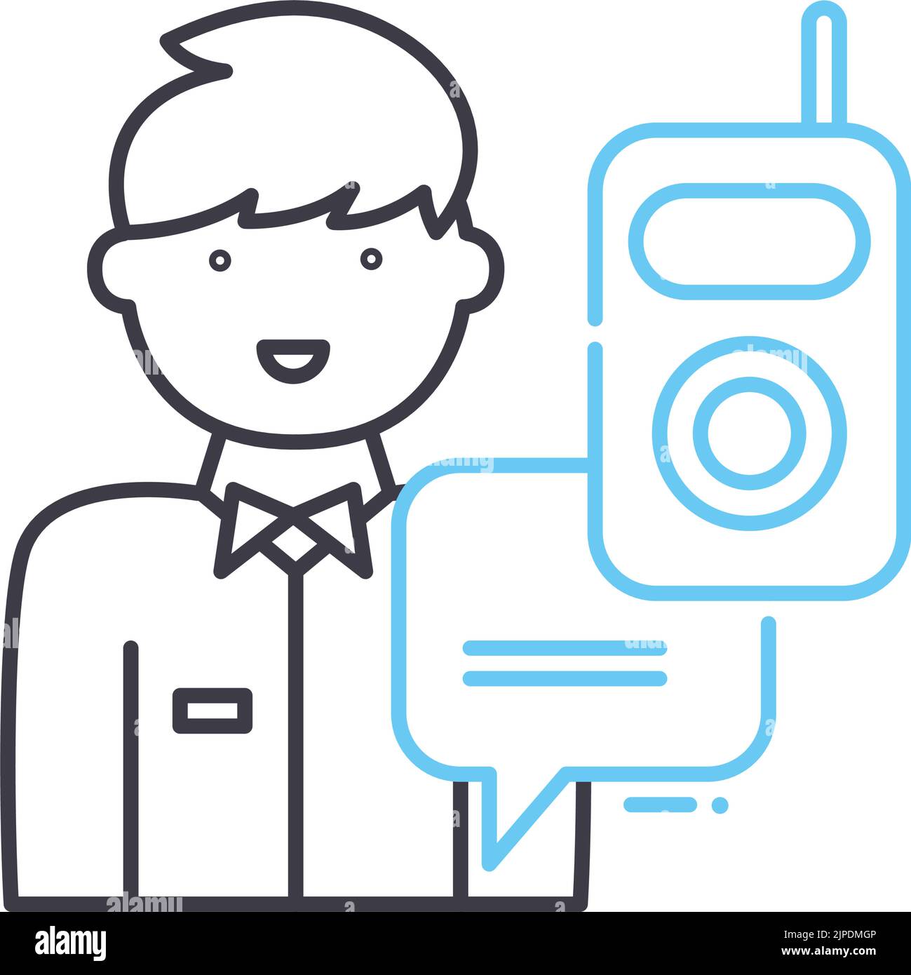 interview line icon, outline symbol, vector illustration, concept sign ...