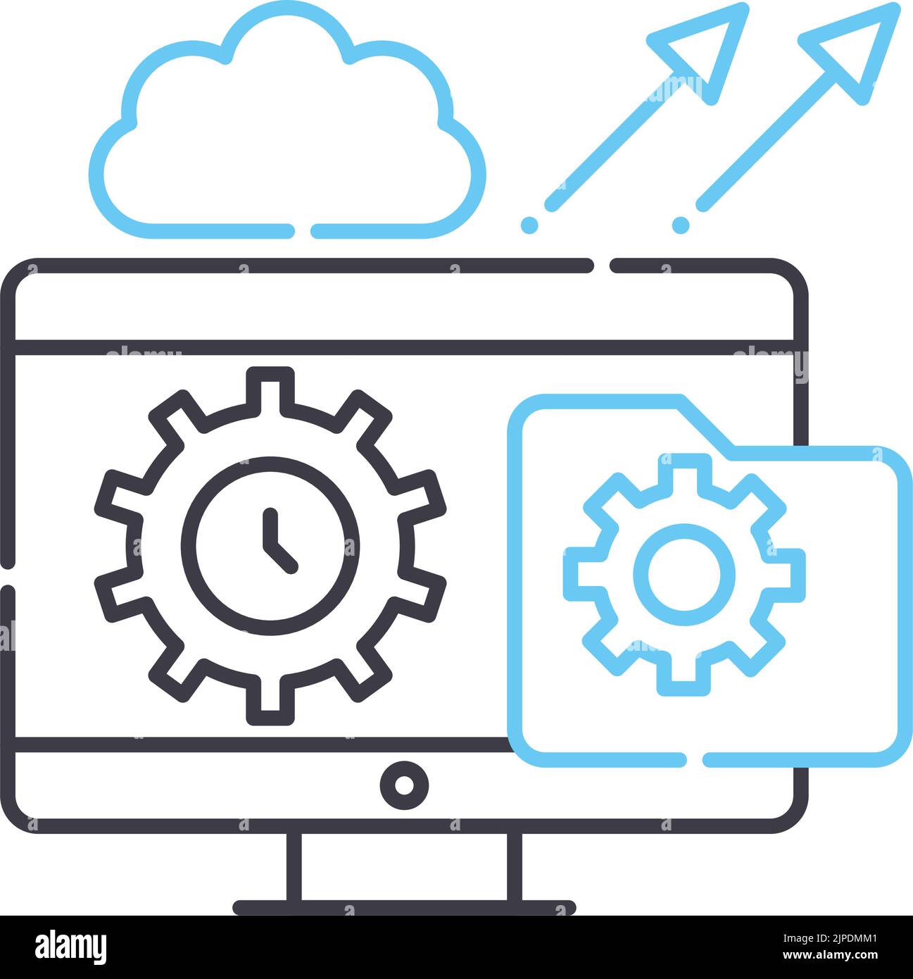 web service line icon, outline symbol, vector illustration, concept ...
