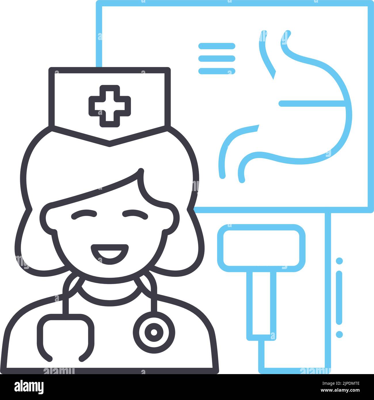 gastroenterologist line icon, outline symbol, vector illustration ...