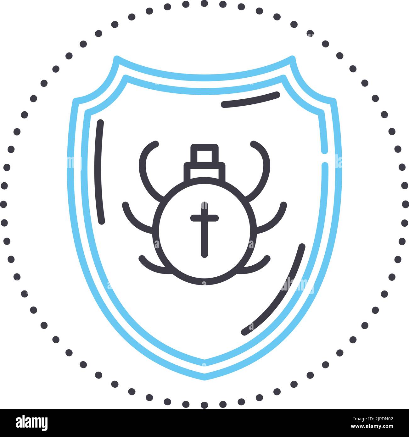 protect line icon, outline symbol, vector illustration, concept sign ...