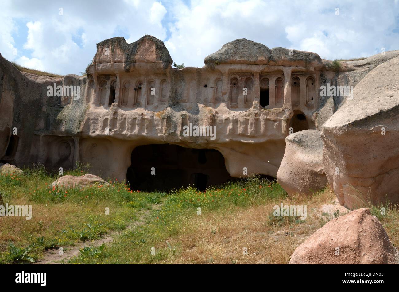 stones and rock formations at aciksaray, open palace, cappadocia ...