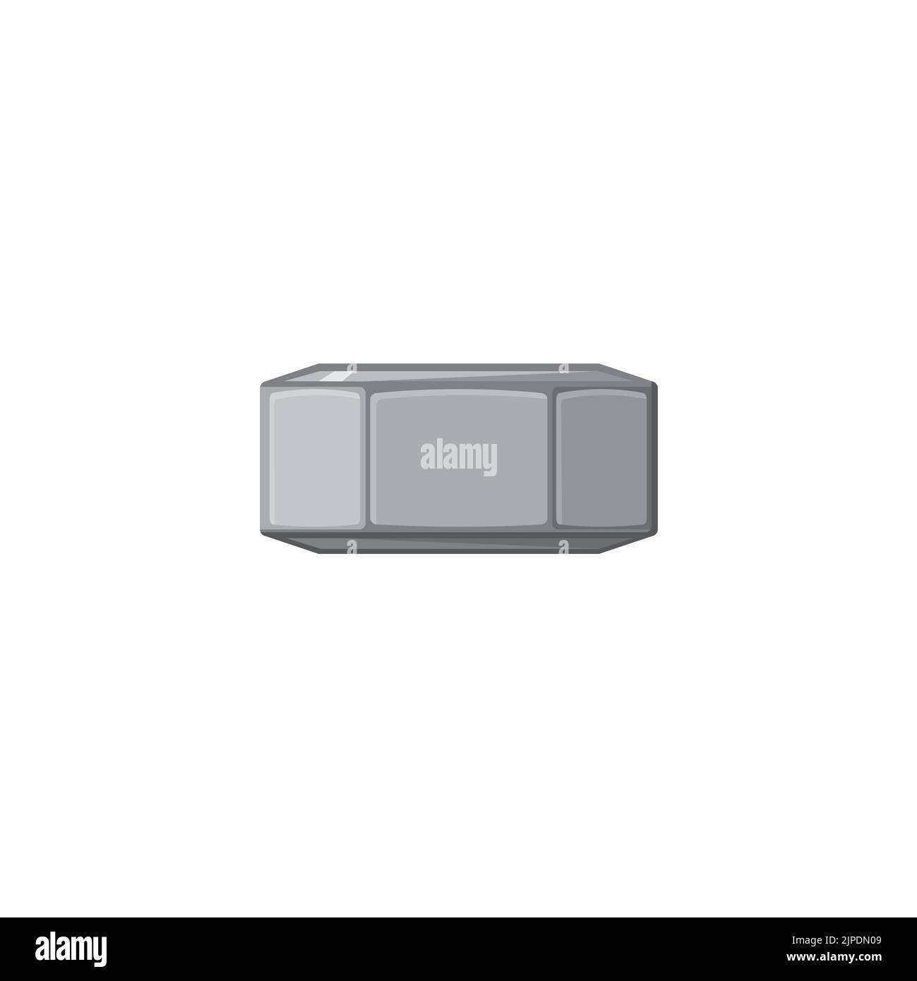 Washer hexagon nut isolated screw fastener side view icon. Vector ...