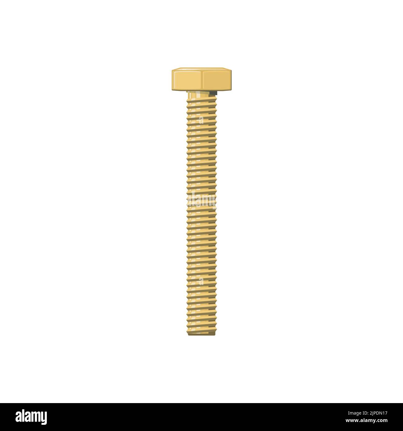 Big long copper bolt isolated realistic icon. Vector building and ...