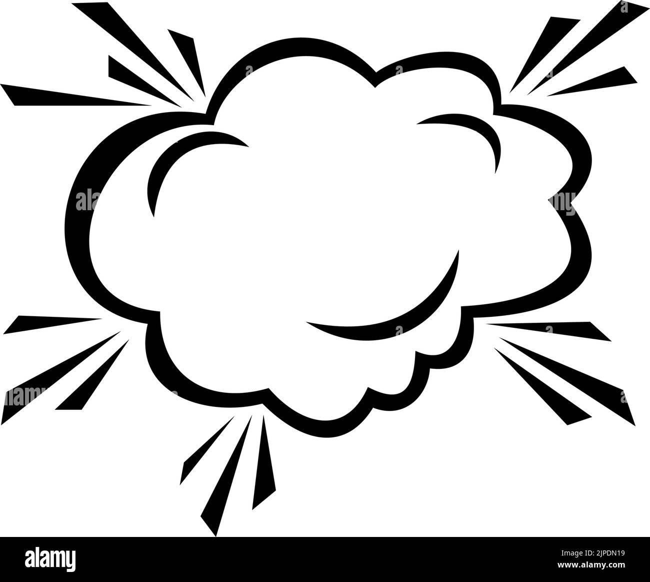 Comic explosion element isolated cloud. Vector speech bubble, dialogue ...