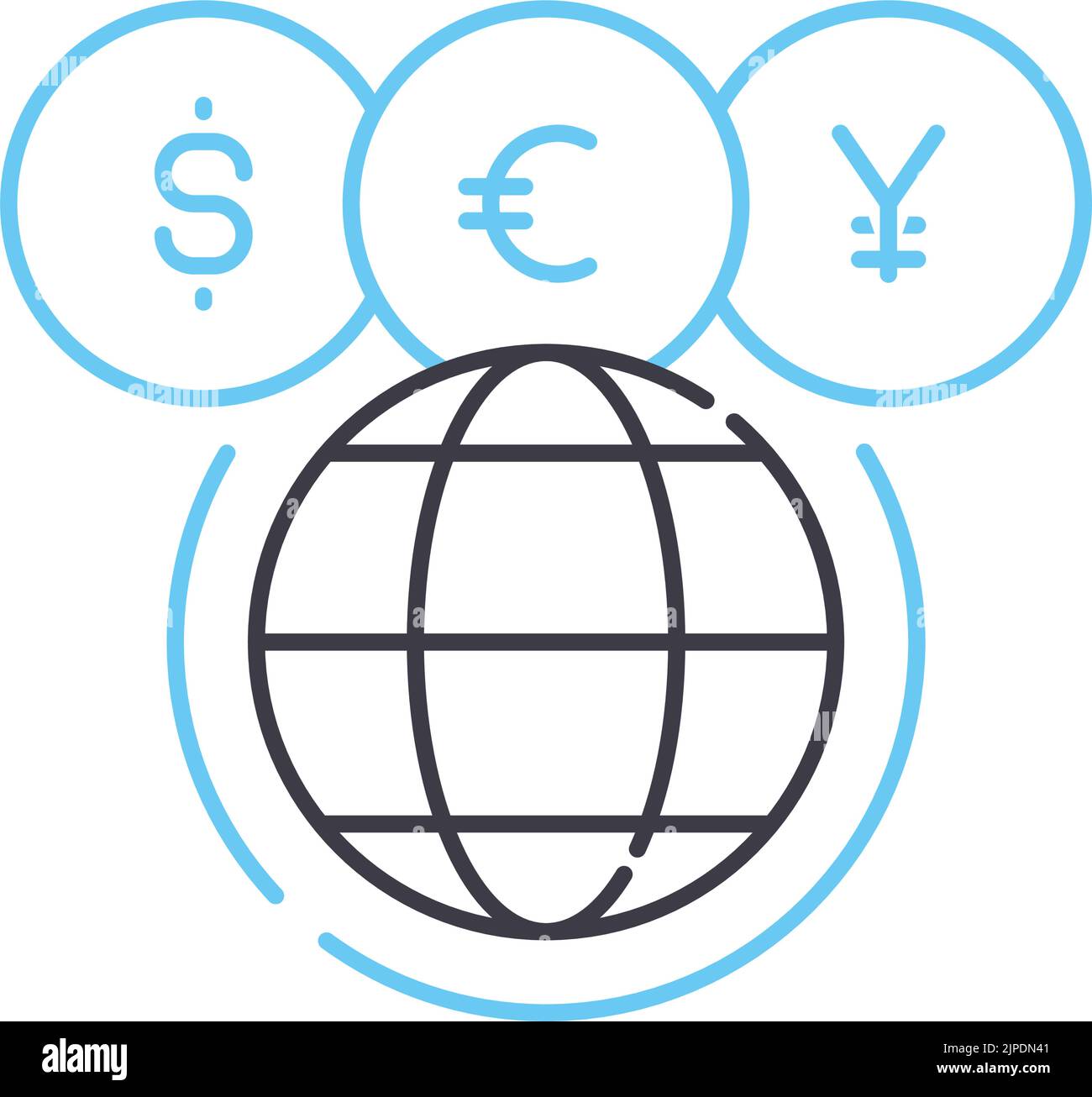 world markets line icon, outline symbol, vector illustration, concept ...
