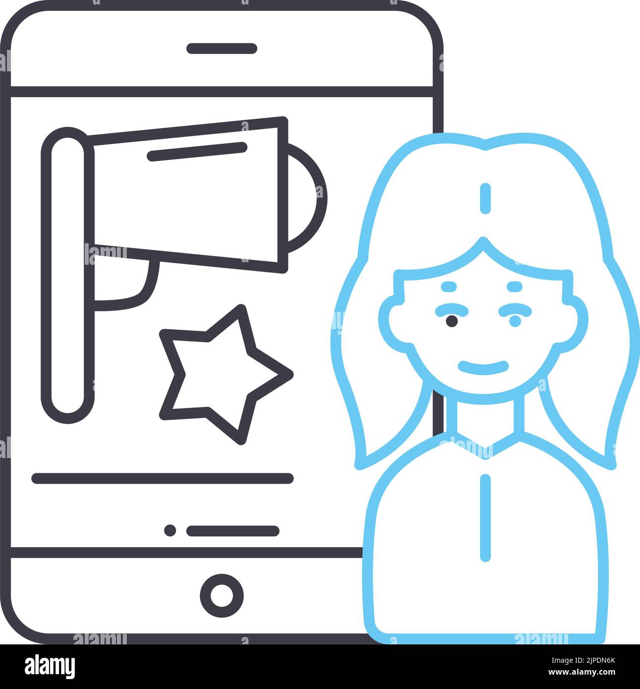 marketing campaign line icon, outline symbol, vector illustration ...