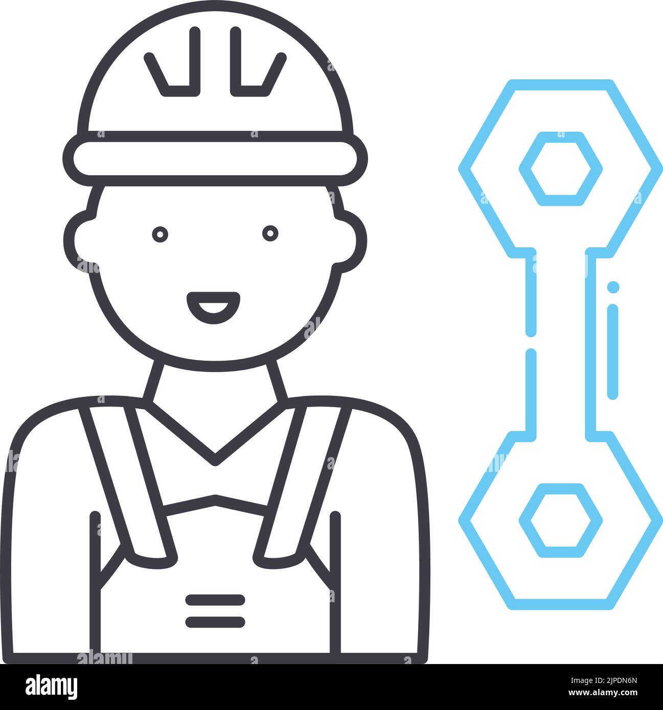 technician line icon, outline symbol, vector illustration, concept sign ... technician line icon, outline symbol, vector illustration, concept sign ...