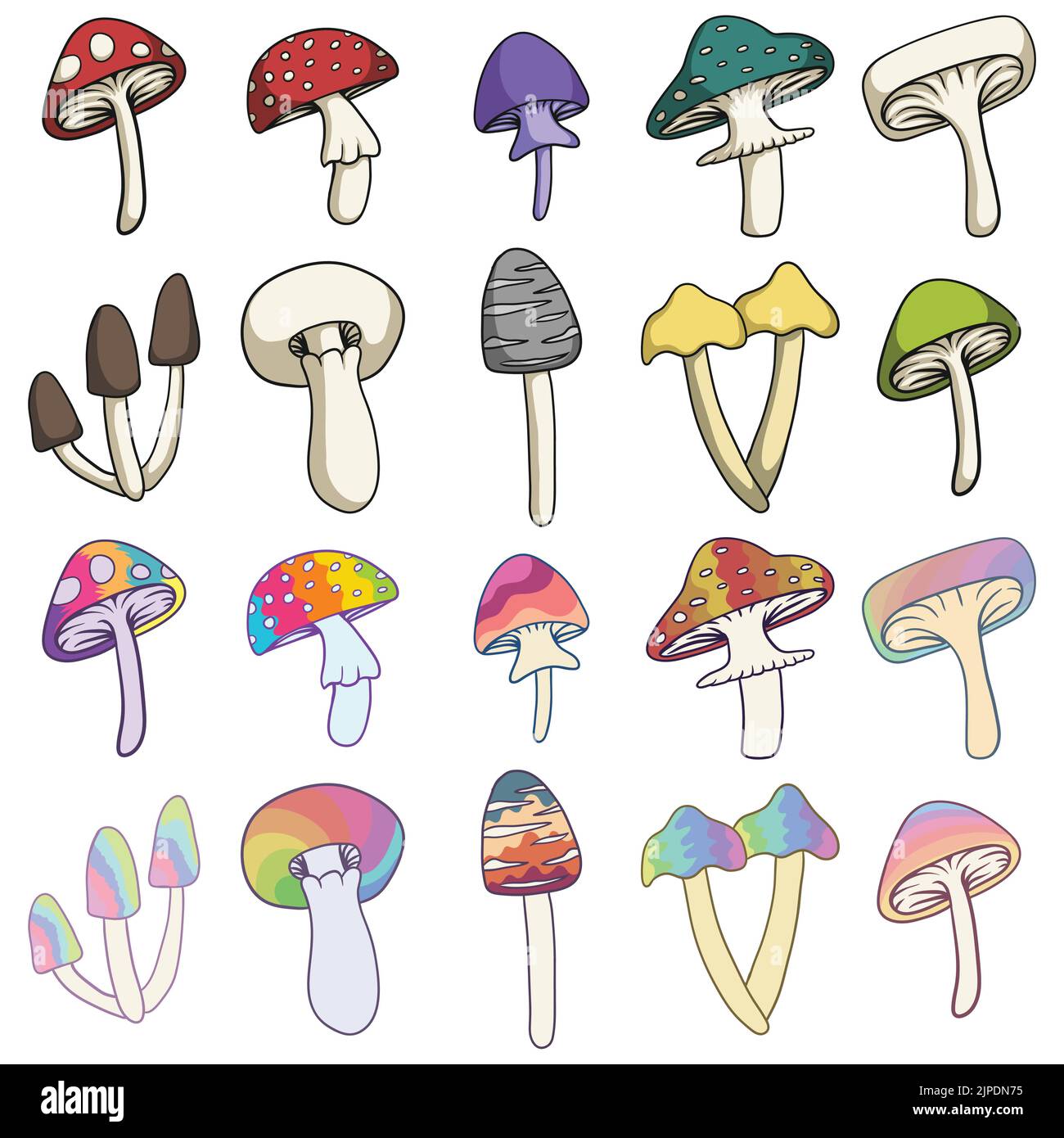 Mushroom set collection vector illustration Stock Vector Image & Art ...