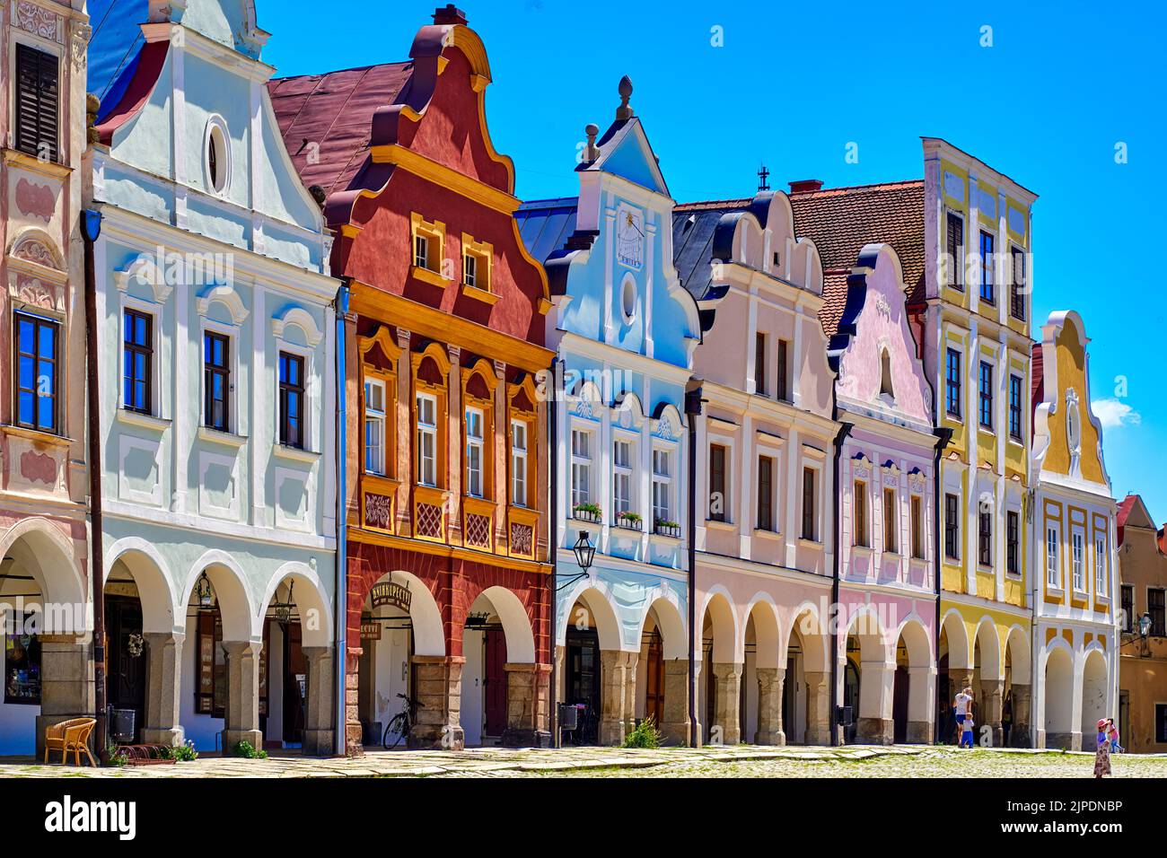 Telc, Czech Republic, July 2, 2022: Colorful facade of restored ...
