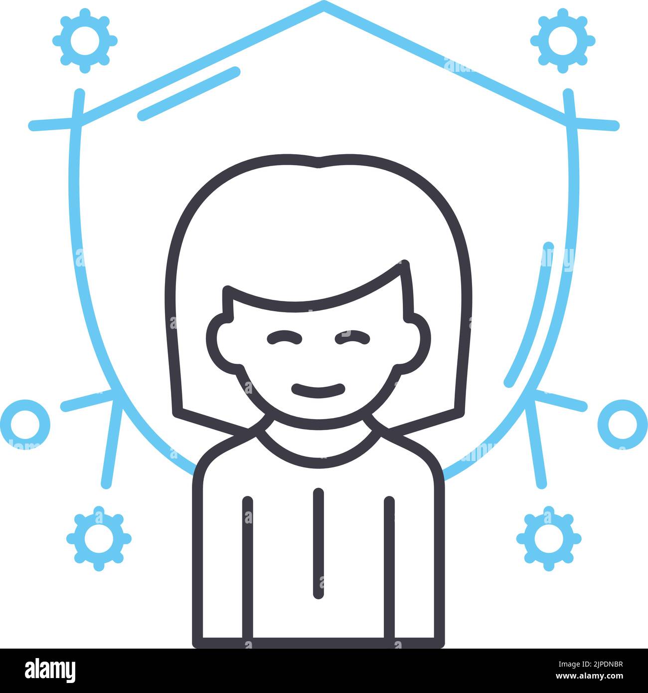 immunization line icon, outline symbol, vector illustration, concept ...