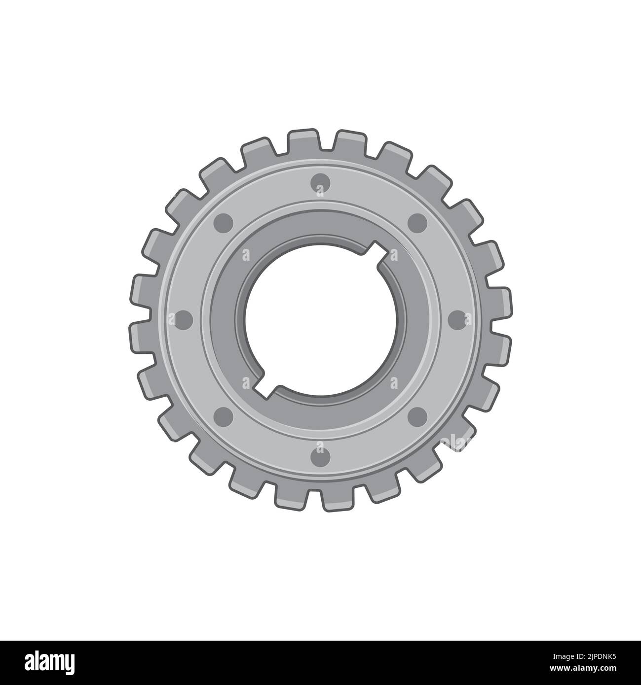 Gear mechanism mechanical moving item isolated realistic icon. Vector ...