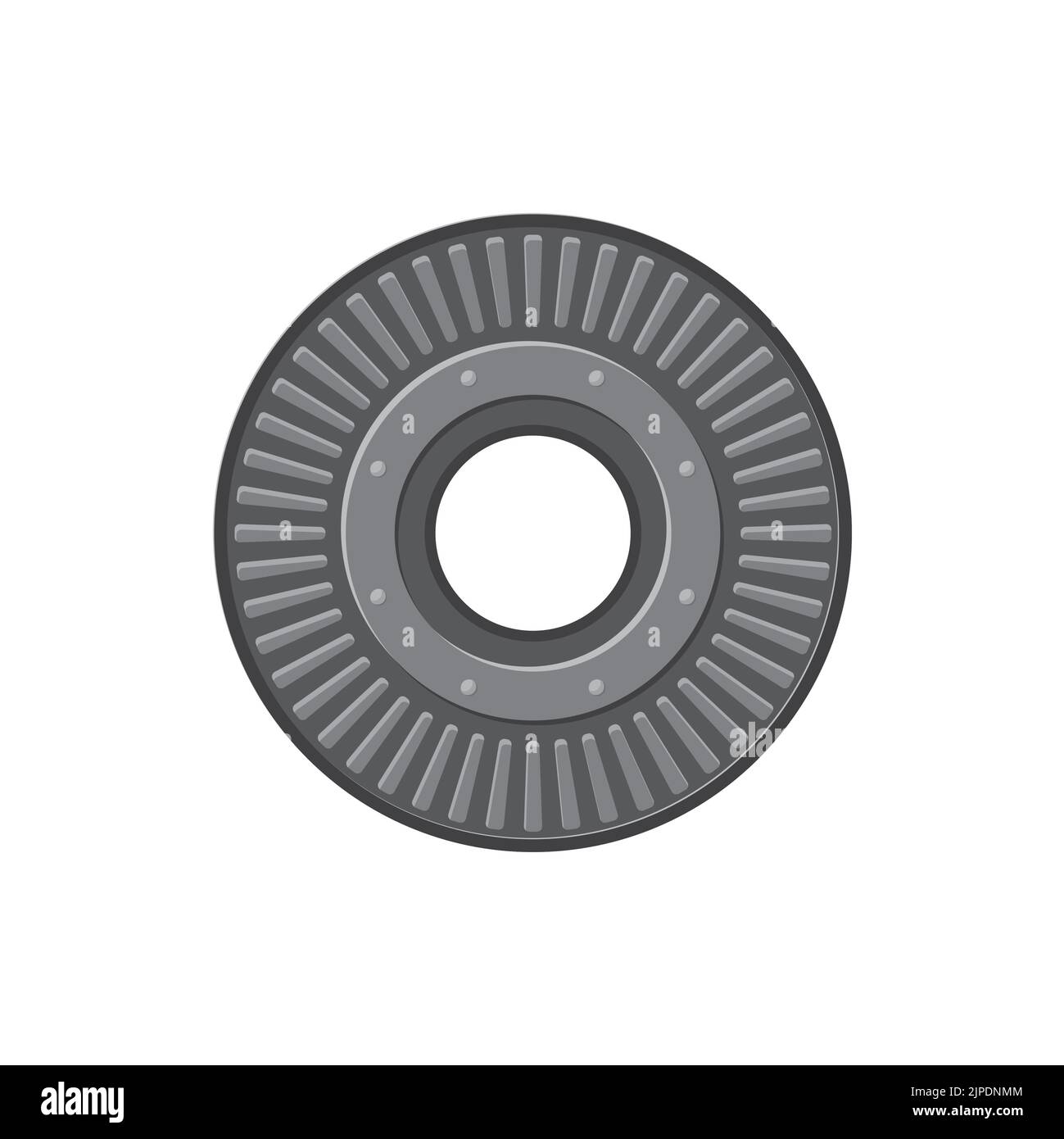 Valve or pipe flange isolated carbon steel filter realistic icon ...