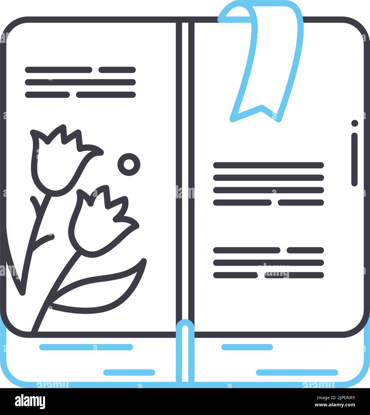 Personal Diary Book Line Icon Outline Symbol Vector Illustration