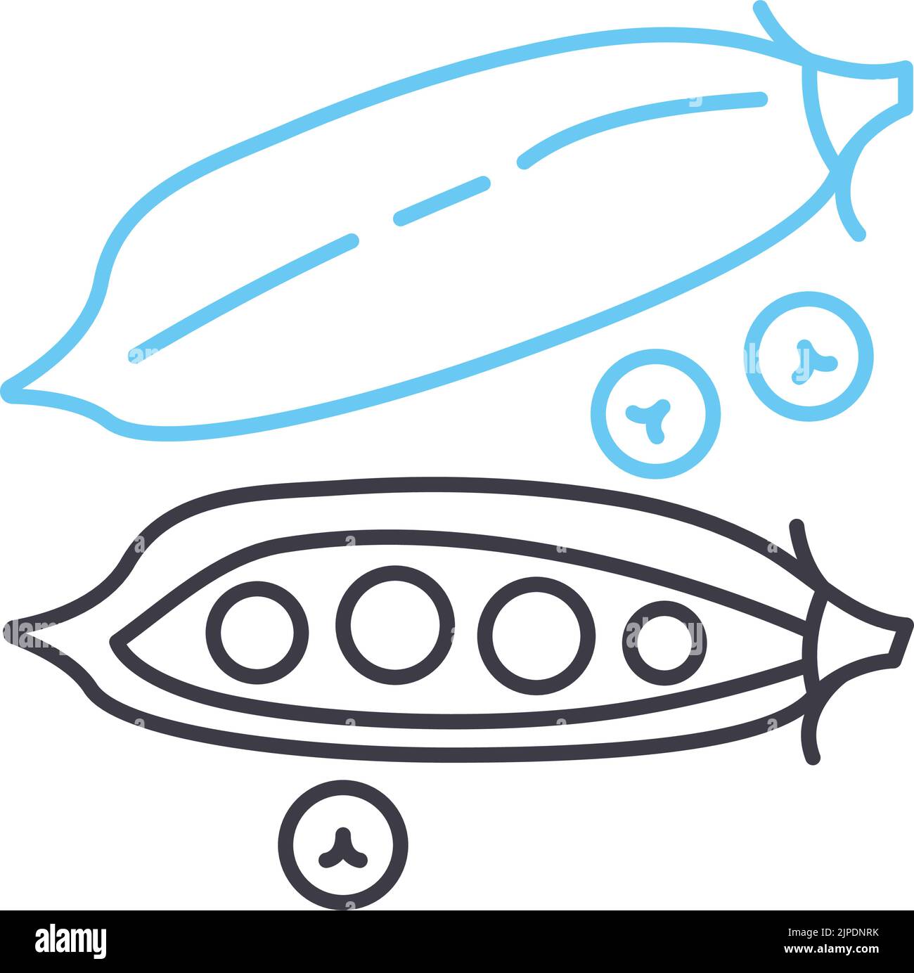 pea vegetable line icon, outline symbol, vector illustration, concept ...