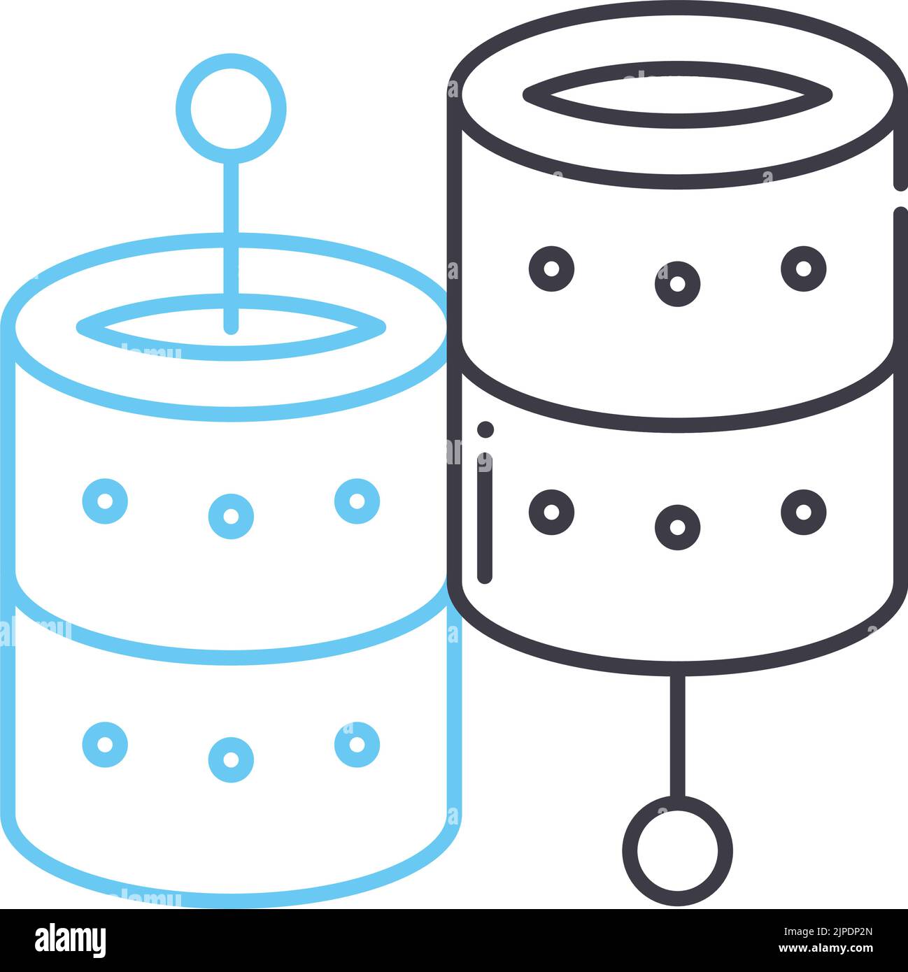 network database line icon, outline symbol, vector illustration ...