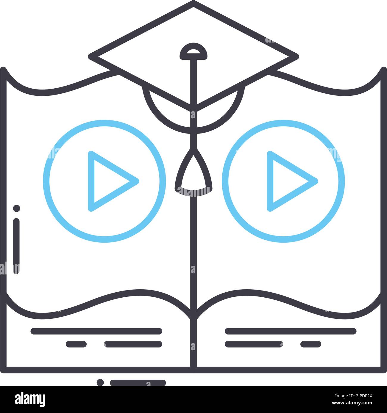 tutorial line icon, outline symbol, vector illustration, concept sign ...