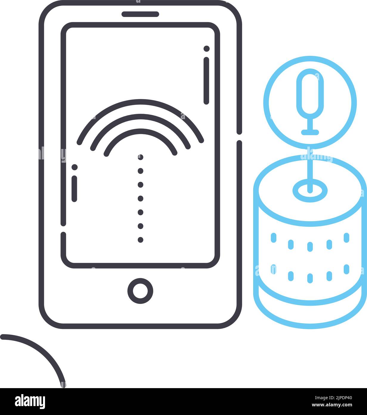 smart speaker line icon, outline symbol, vector illustration, concept ...