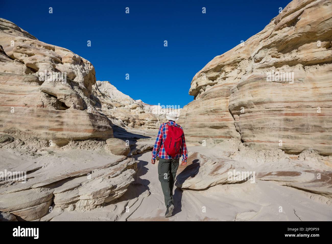 Hike in the Utah mountains. Hiking in unusual natural landscapes ...