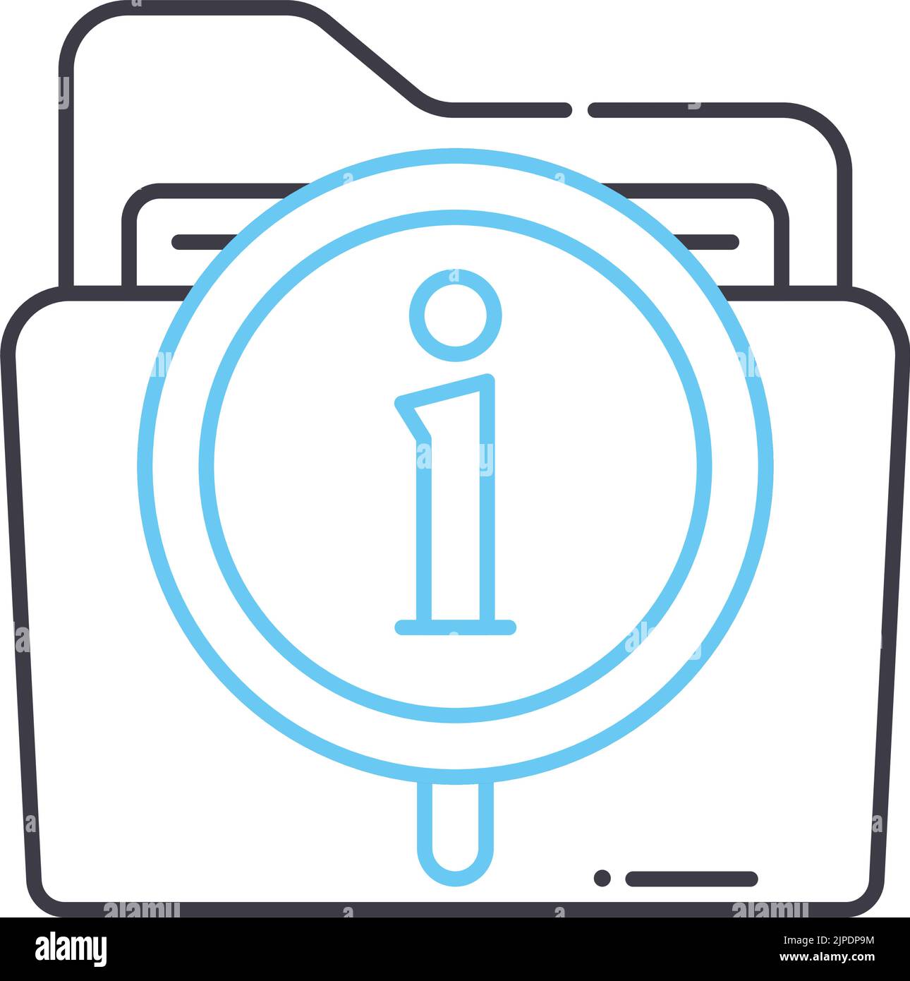 information file line icon, outline symbol, vector illustration ...