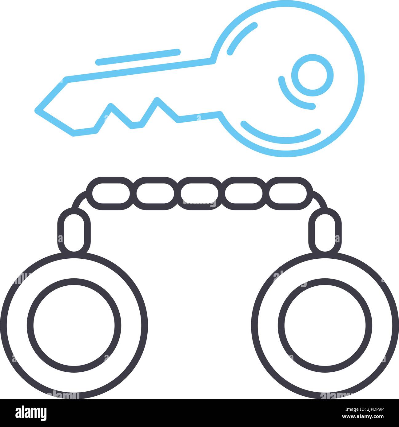 handcuffs line icon, outline symbol, vector illustration, concept sign Stock Vector Image & Art ...