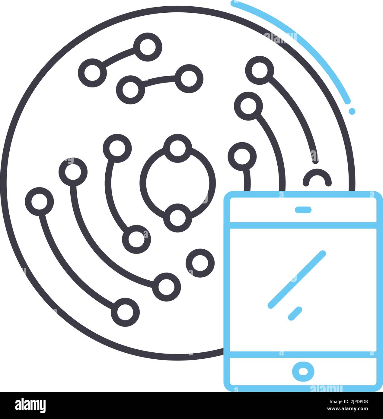 Global Connection Line Icon Outline Symbol Vector Illustration Concept Sign Stock Vector