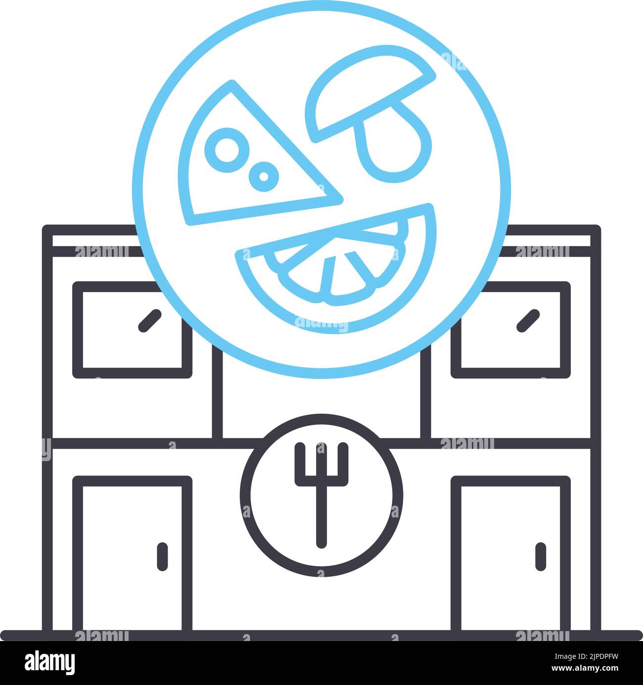 vegetarian restaurant line icon, outline symbol, vector illustration ... vegetarian restaurant line icon, outline symbol, vector illustration ...