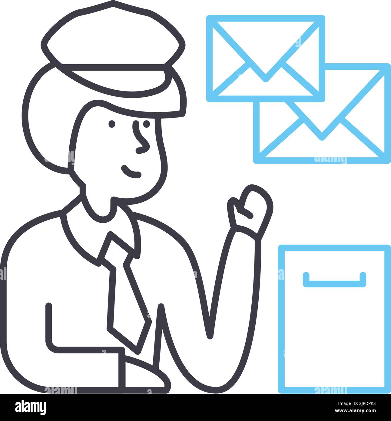 postman line icon, outline symbol, vector illustration, concept sign ...