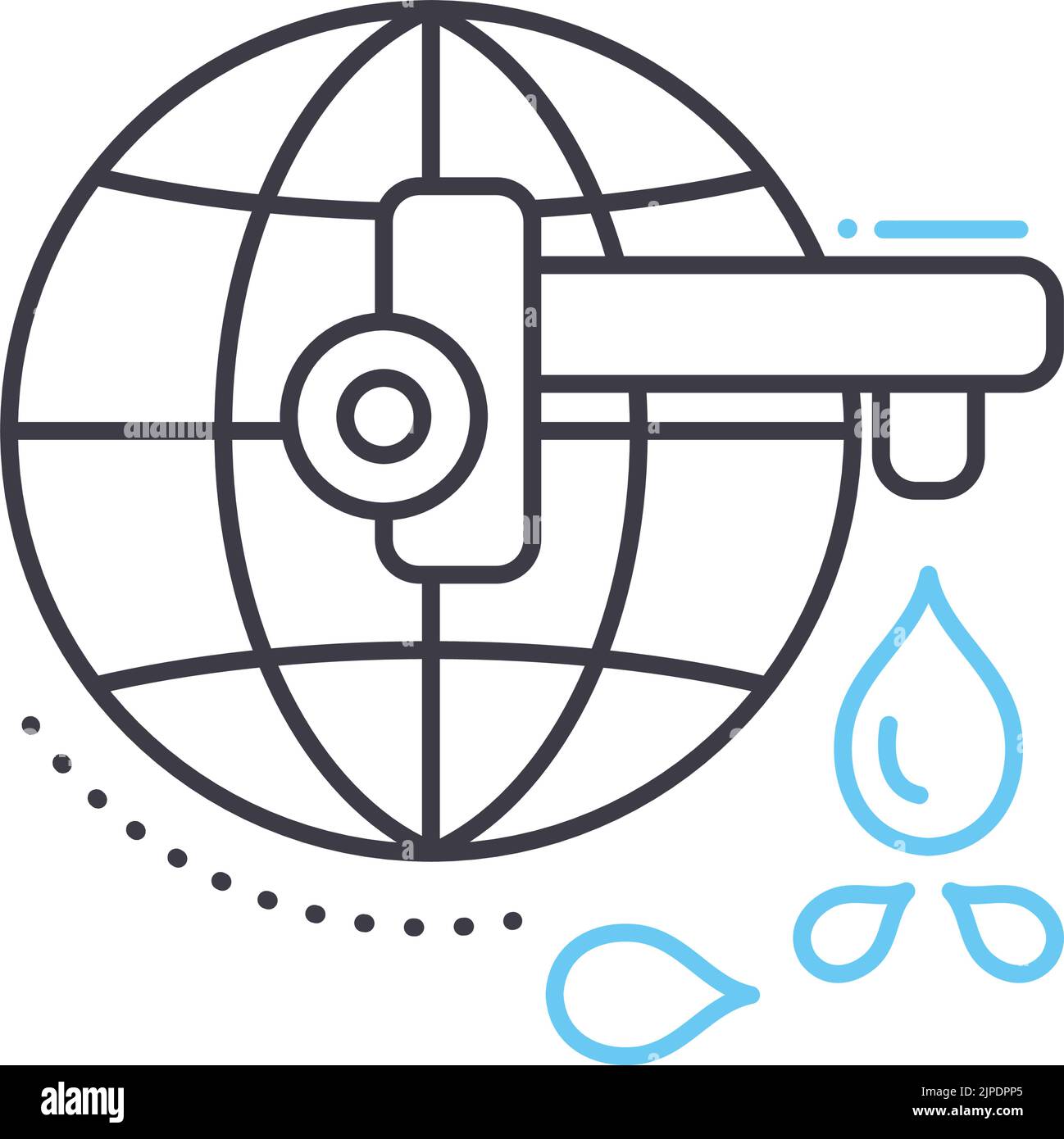 save water line icon, outline symbol, vector illustration, concept sign ...