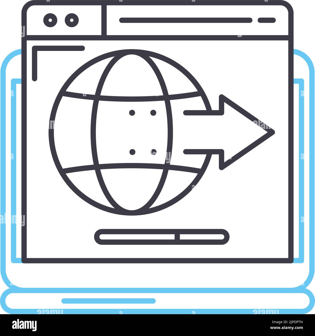publishing platform line icon, outline symbol, vector illustration ...