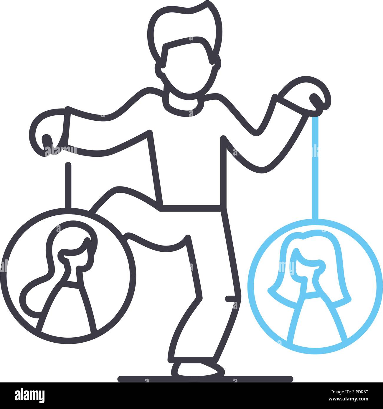 manipulation line icon, outline symbol, vector illustration, concept ...