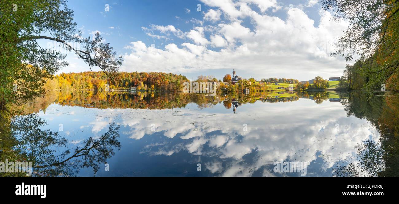 autumn, water reflection, hoeglwoerther see, fall, water reflections ...