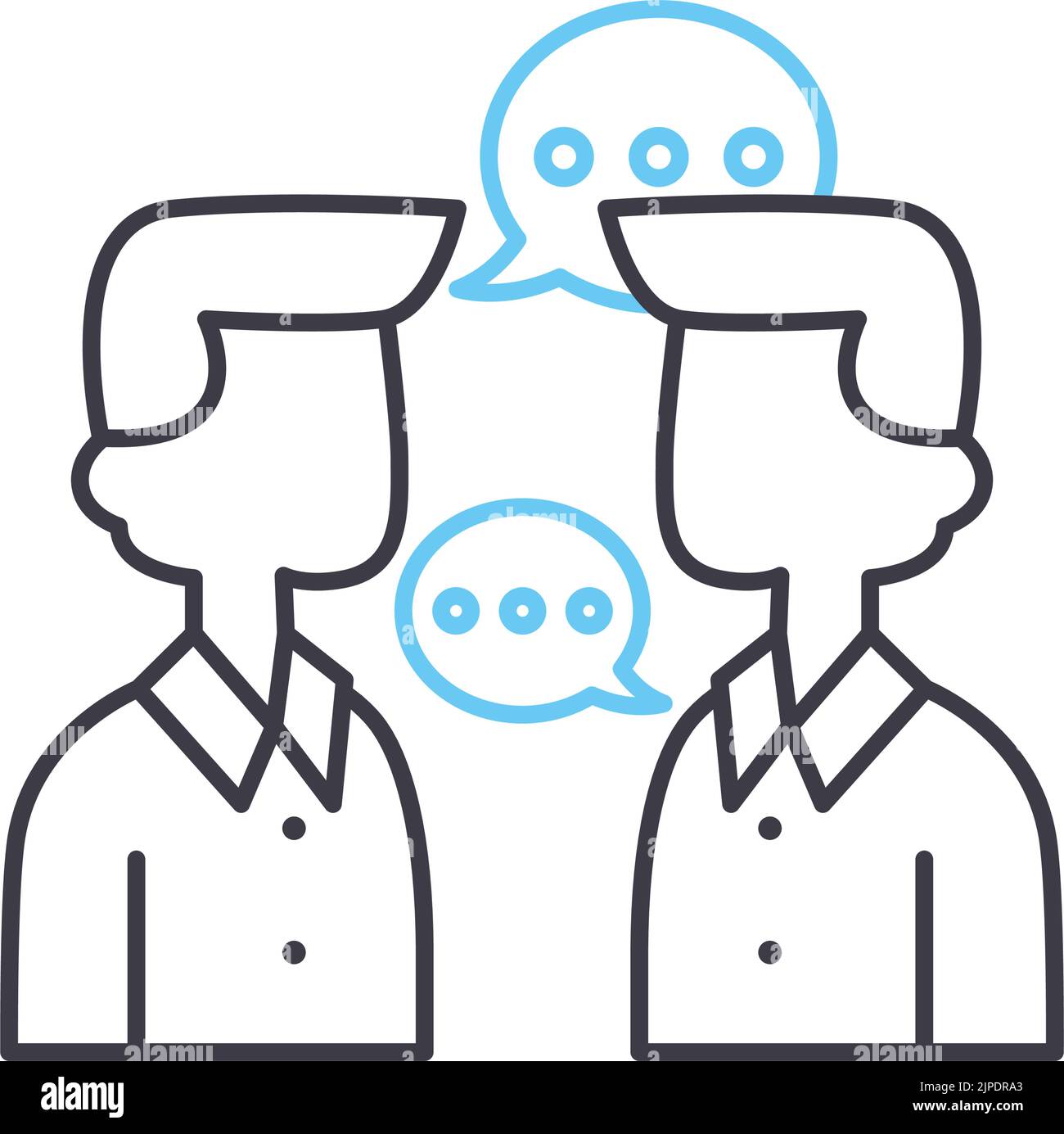 negotiate line icon, outline symbol, vector illustration, concept sign ...