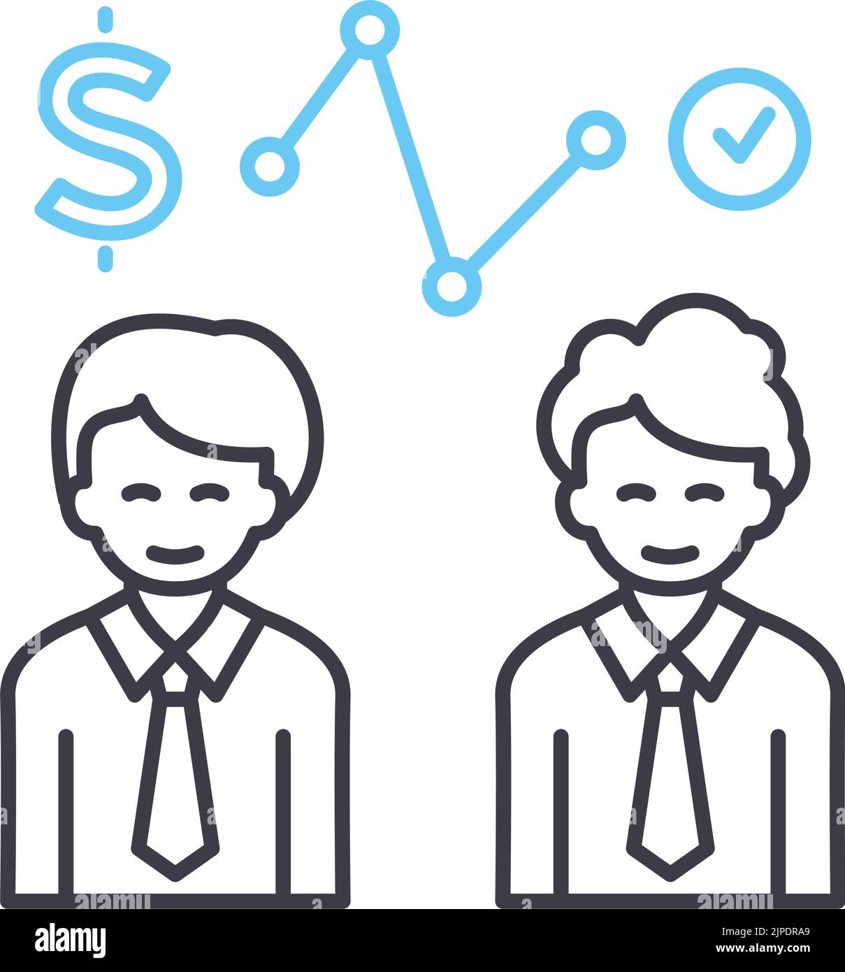 professionals line icon, outline symbol, vector illustration, concept ...